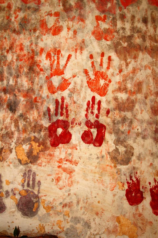 Hand Painting - Aboriginal Rock Art, Kakadu Stock Image - Image of ...