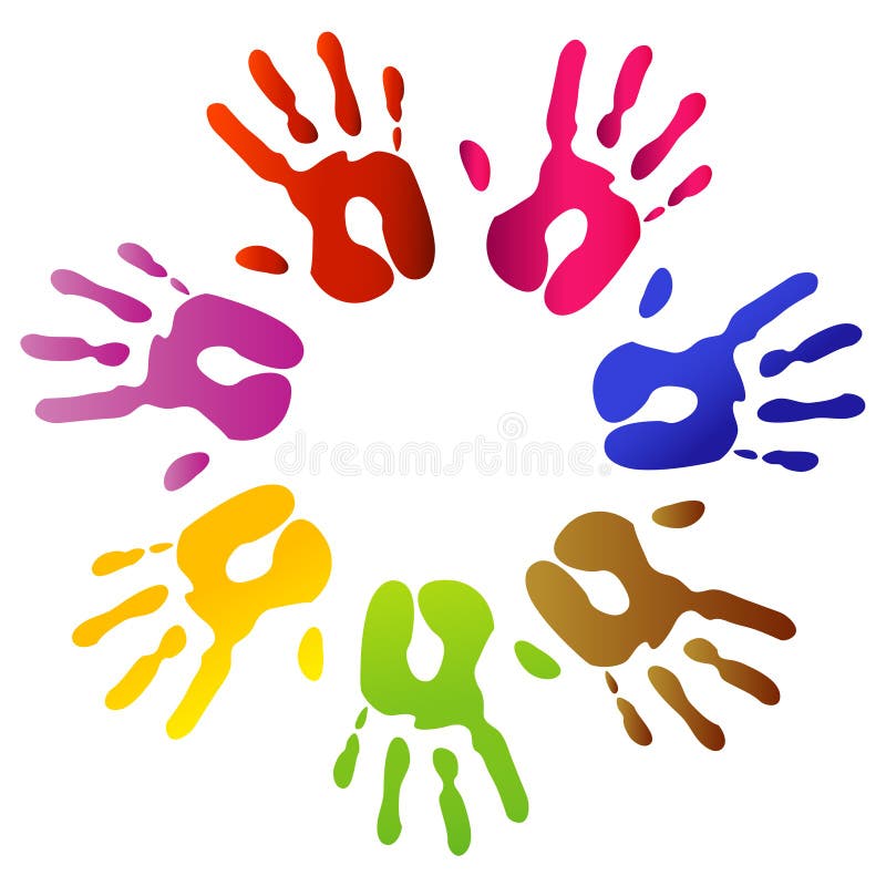 Vector hand prints stock vector. Illustration of green - 7007640