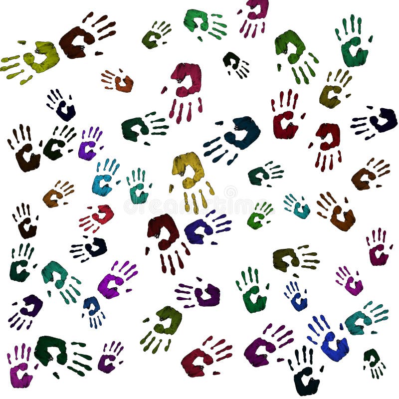 Colorful hand-prints stock photo. Image of structures, coloured - 459064