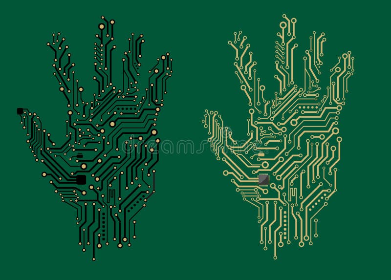 Hand Circuit Modern Abstract Technology Business Logo Stock Vector ...