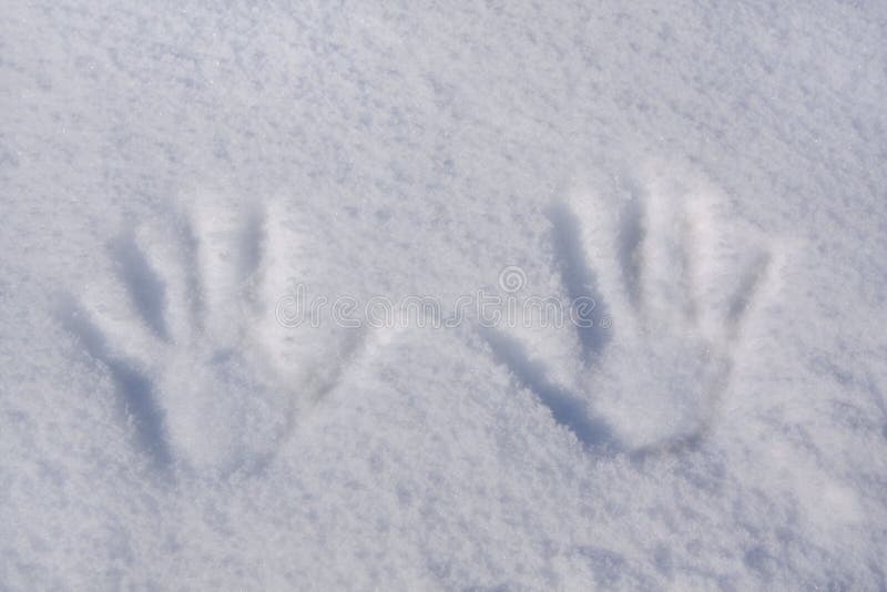 Hand Prints in Snow stock image. Image of abstract, fingerprint - 17587991