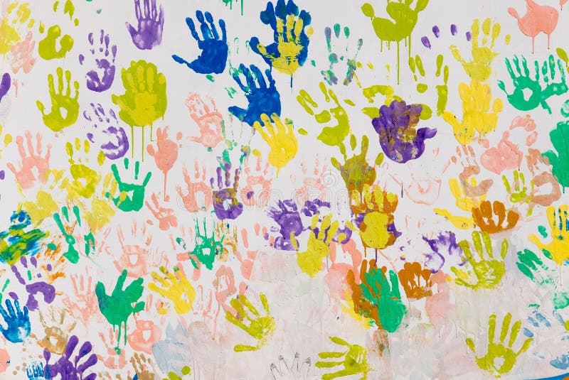 Hand prints stock image. Image of house, decorating, brush - 80764419