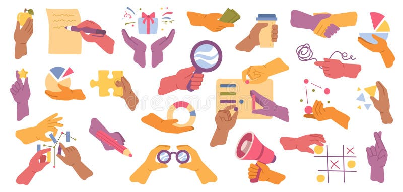 Hand Process of Searching Statistics Data Creativity Stock Vector ...