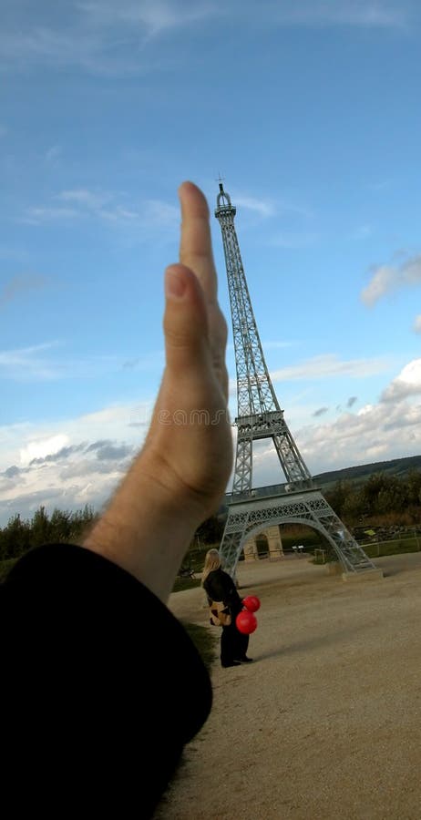 Hand proping a tower stock photo. Image of composition, holding - 31098