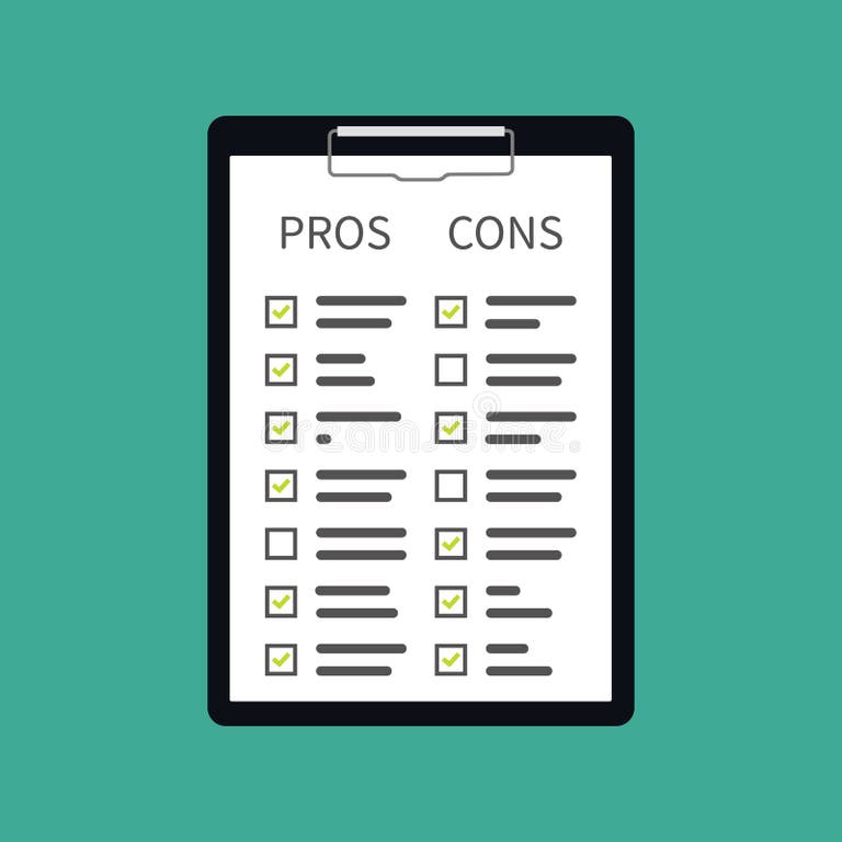 In Hand. Pros Cons Concept on Decision Making Process. Listing Positive ...
