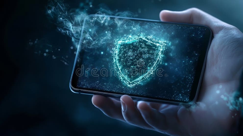 A Hand Protecting Digital Privacy with a Smartphone and Cybersecurity ...