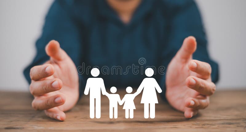 Hand Protecting Icon Family with Life Insurance,life Insurance for ...