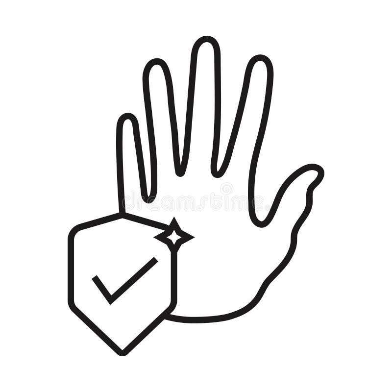 Hand Protection Line Art Icon for Apps and Websites Stock Vector ...