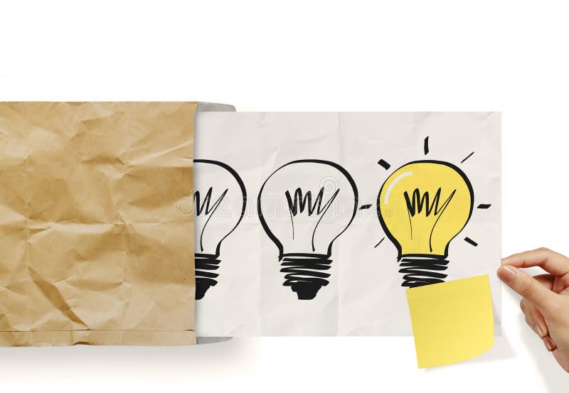 Hand Pull Crumpled Paper Show Light Bulb Out Stock Photos - Free ...
