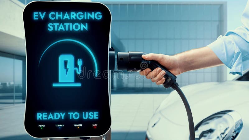 Hand Pull EV Charger from Smart Electric Charging Station. Peruse Stock ...