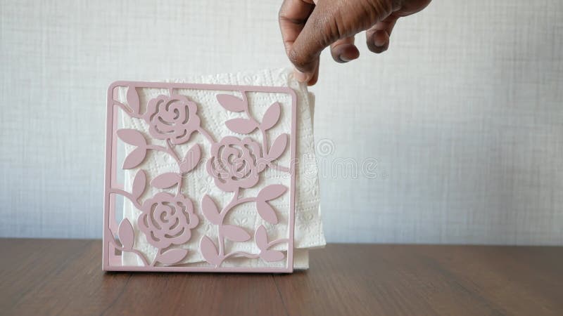 Hand Pull Out a Piece of Tissue from Tissue Paper Box Stock Video ...