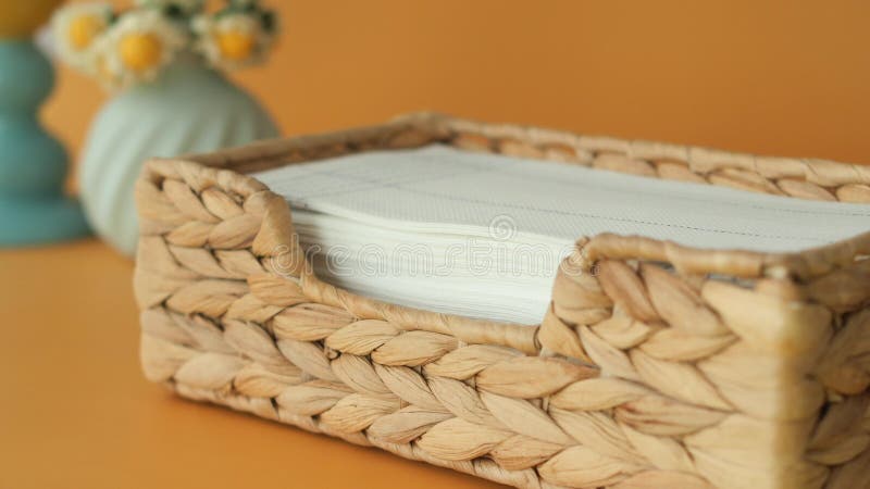 Hand Pull Out a Piece of Tissue from Tissue Paper Box Stock Footage ...