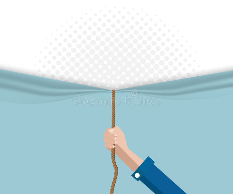 Hand Pull Rope Open Half Tone Background Stock Vector - Illustration of ...