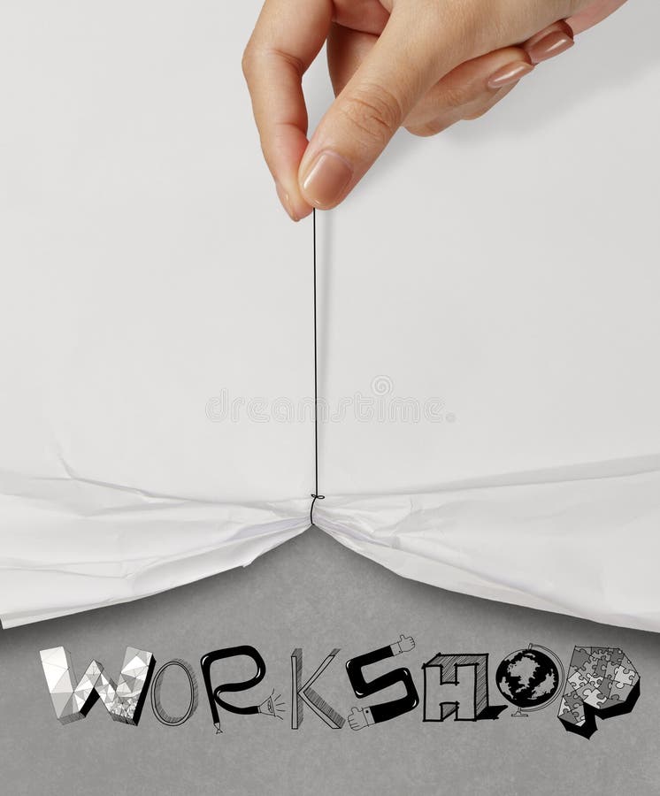 Hand Pull Wrinkled Paper Show Think Outside the Box Stock Image - Image ...