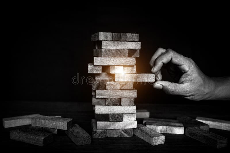 Hand Pull Wooden Block Tower Stack in Pyramid Stair Step with Caution ...