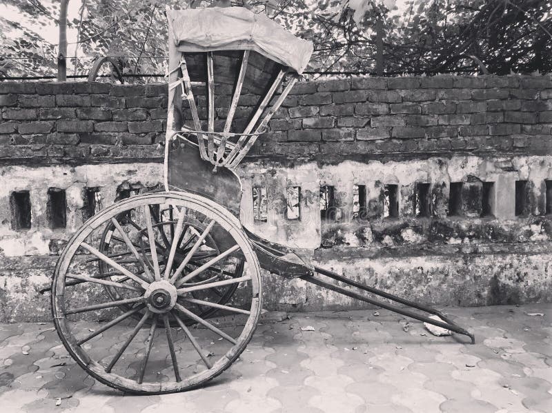 Hand Pulled Rickshaw a Kolkata Heritage. Stock Image - Image of calm ...