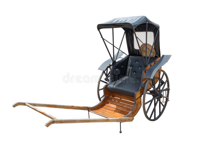 Hand Pulled Rickshaw on White Background with Path Stock Photo - Image ...