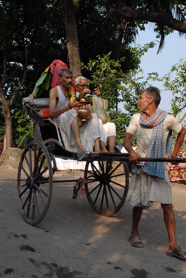 Hand Pulled Rickshaws of Kolkata Editorial Stock Photo - Image of ...
