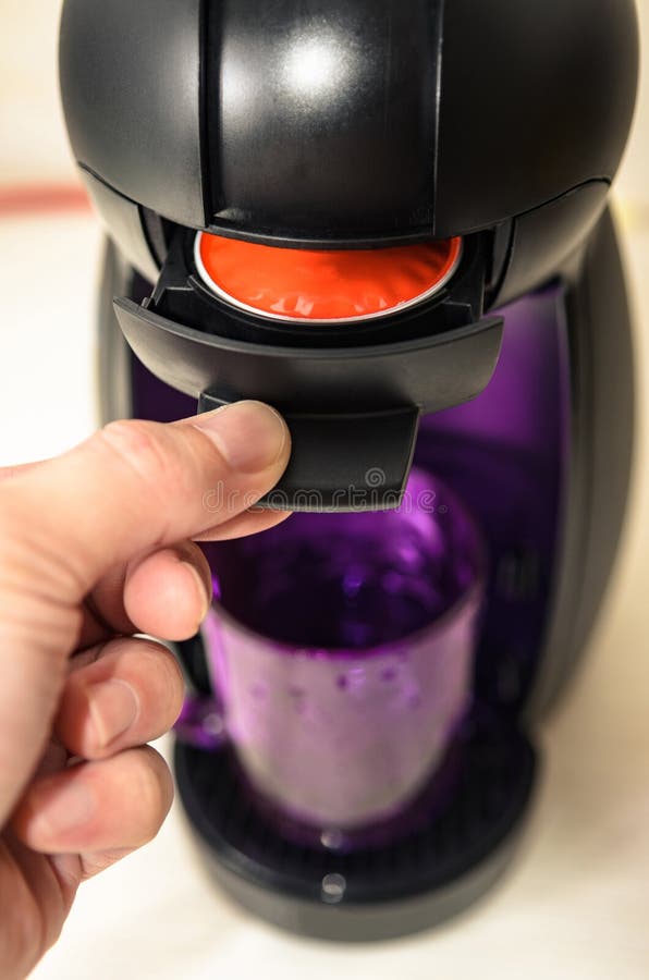 Hand Pulling the Capsule Drawer of the Espresso Machine Stock Image ...