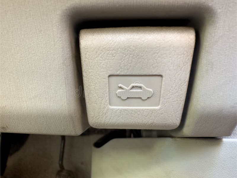 Hand Pulling Car Bonnet Release Button for Open Car Hood Stock Image ...