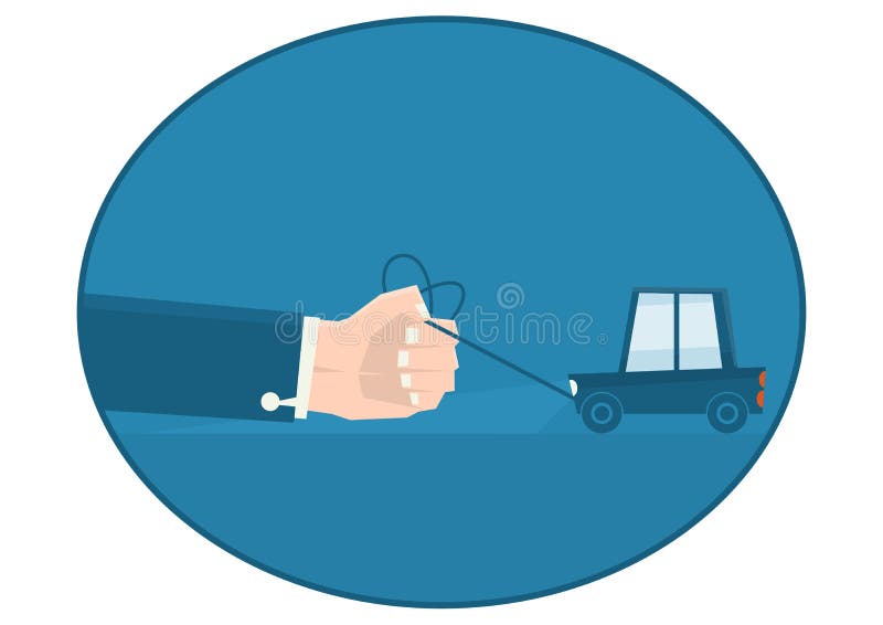 Hand pulling car stock vector. Illustration of simple - 81221608