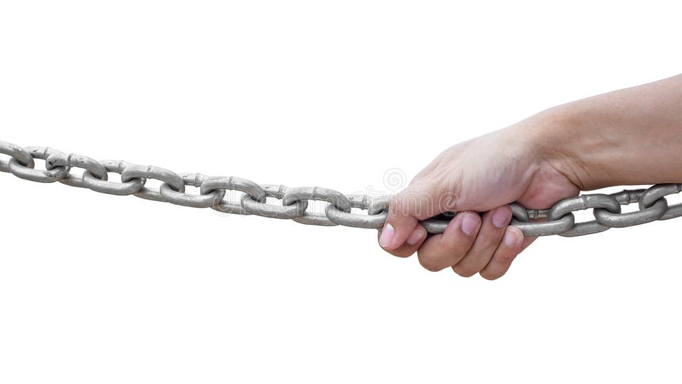 Hand pulling chain stock photo. Image of holding, annulus - 30590640