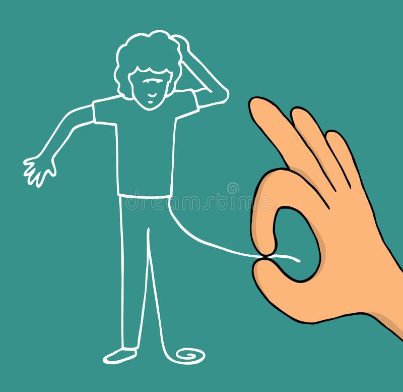 Hand Pulling Character Thread Stock Illustrations – 3 Hand Pulling ...