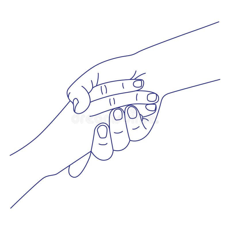 Hand Pulling. Gesture Contour Vector Illustration Stock Vector ...