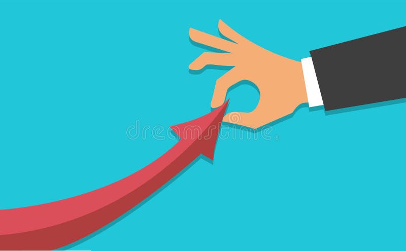 Hand Pulling Graph Arrow Upwards. Growth, Improvement, Development and ...