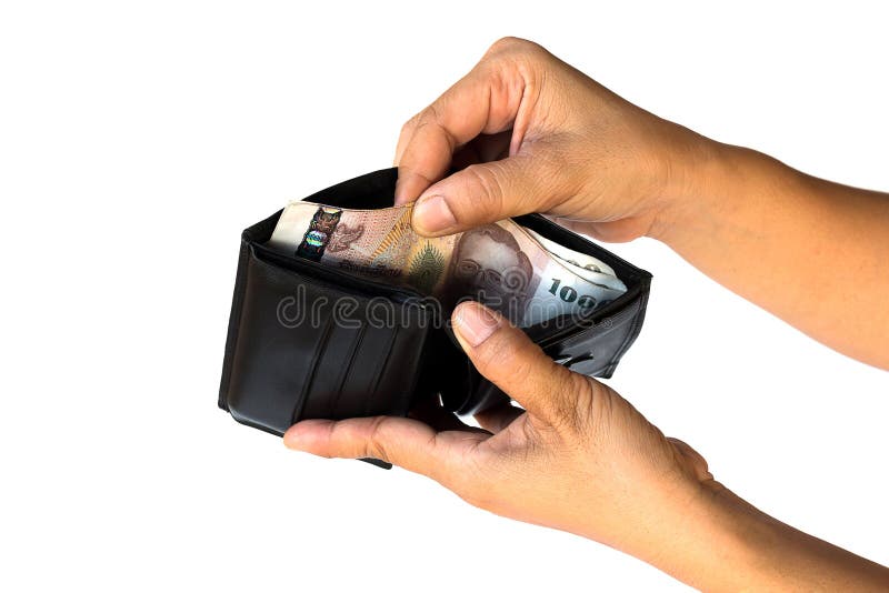 Hand Pulling Money Out of the Wallet Stock Photo - Image of pick ...