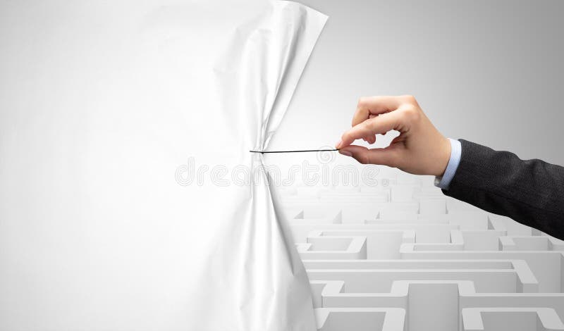 Hands Pulling Paper