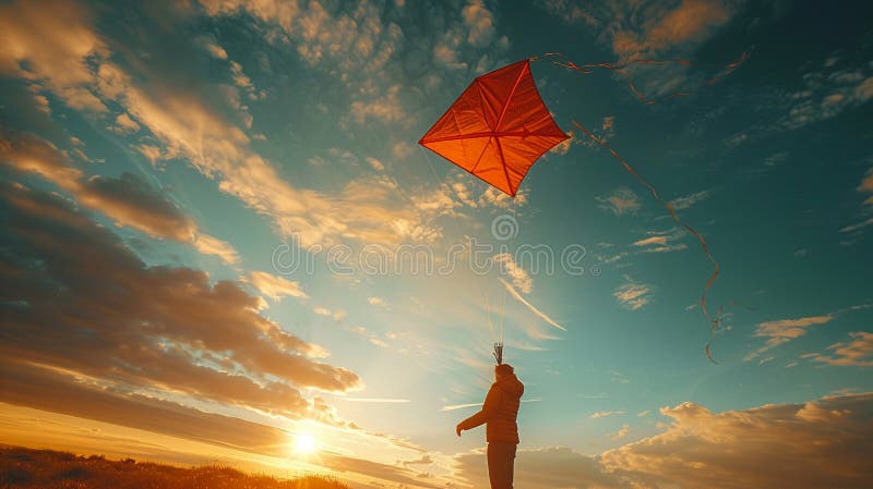 Hand Pulling the String of a Kite Stock Image - Image of bliss ...