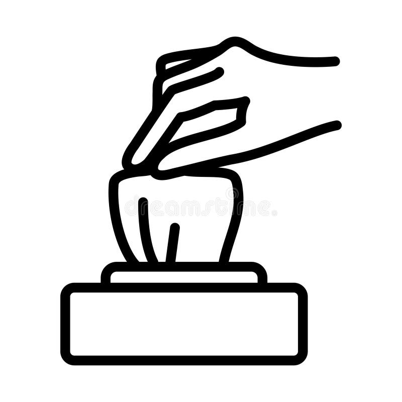 Hand Pulling Wet Tissue Line Icon, Wash and Hygiene, Hand Tissues Sign ...