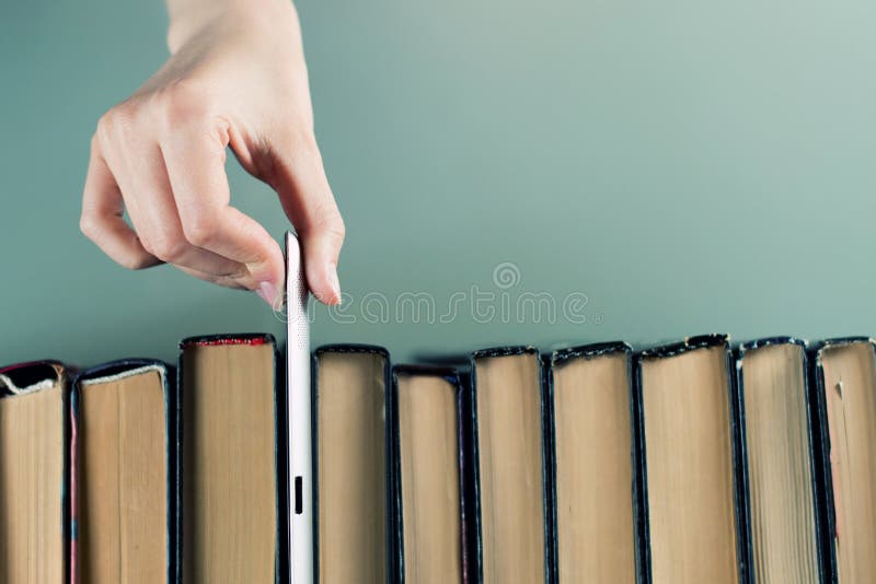 Hand Take Euro from the Space between Books on the Shelf. Stash Stock ...