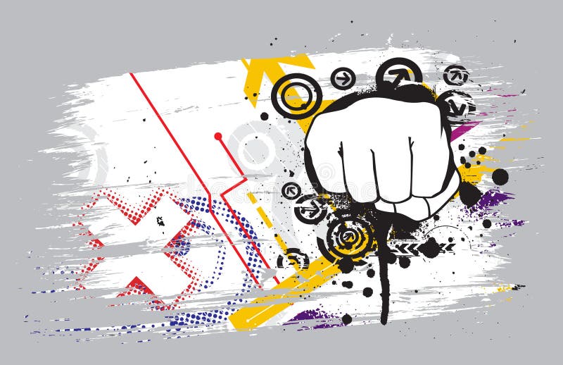 Hand punch stock vector. Illustration of decoration, abstract - 14349831