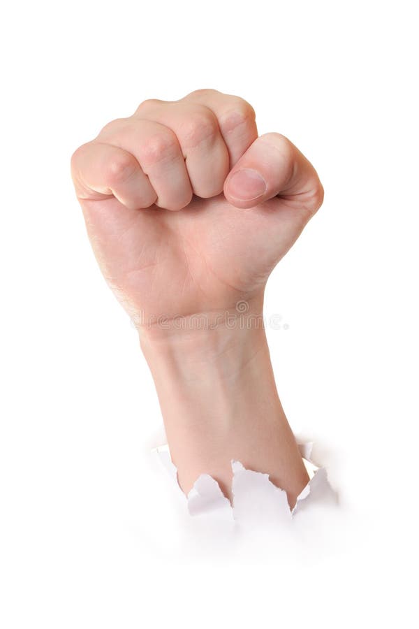 Hand Punching through Paper Stock Image - Image of hand, conceptual ...
