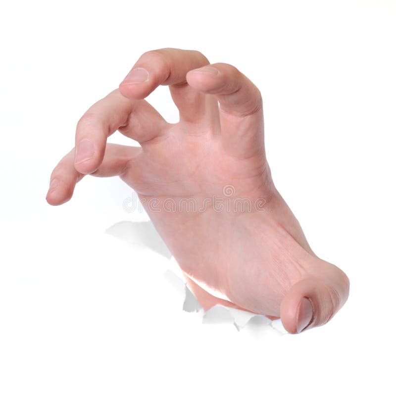 Hand Punching through Paper Stock Image - Image of hand, conceptual ...