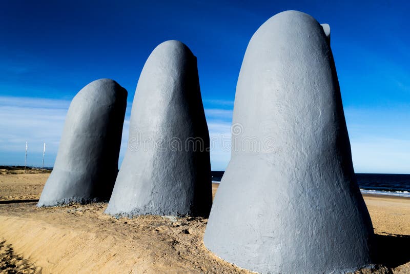 Hand Sculpture, Punta Del Este Uruguay Stock Image - Image of ...