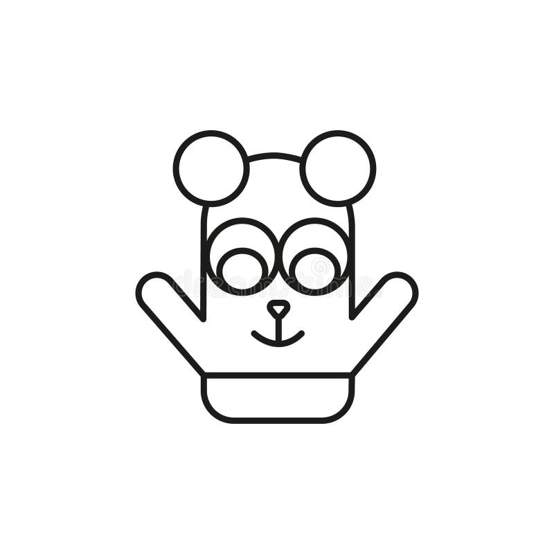 Hand Puppet Icon Flat Line Symbol Set Stock Illustration - Illustration ...