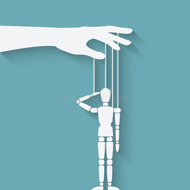 Hand with puppet stock vector. Illustration of hanging - 81929569