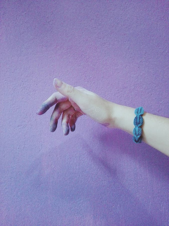 Hand and purple paint stock image. Image of wall, paint - 187559057