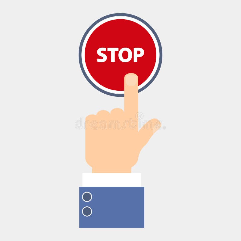 Hand push stop, stock vector. Illustration of isometric - 97189943