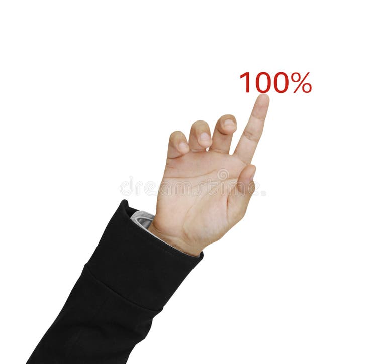 Hand pushing 100 stock image. Image of finance, figures - 23739579