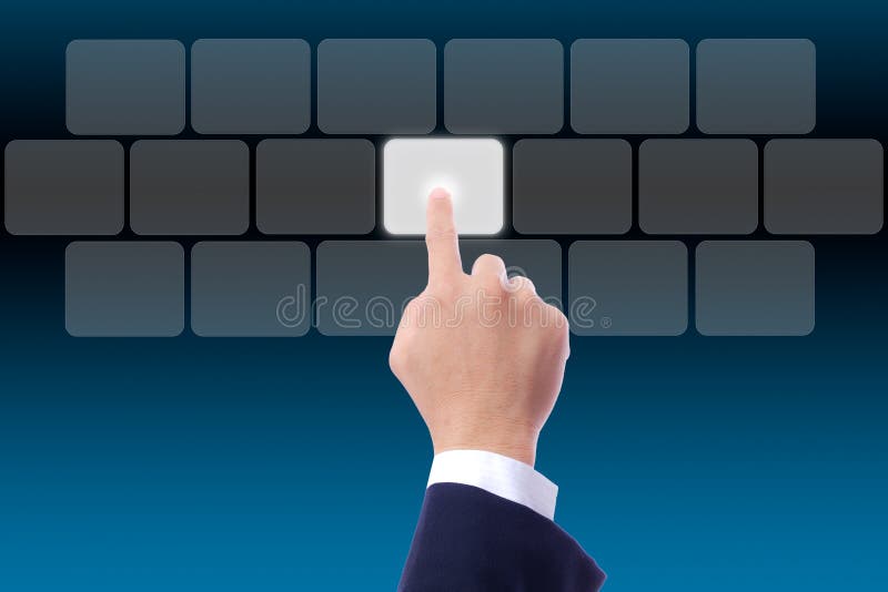Hand pushing button stock image. Image of computer, press - 19026287