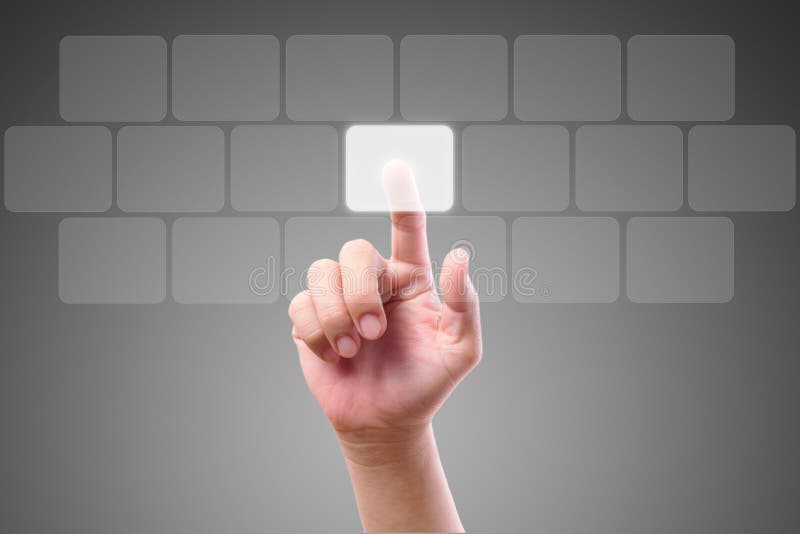 Hand pushing button stock photo. Image of display, innovation - 19026302