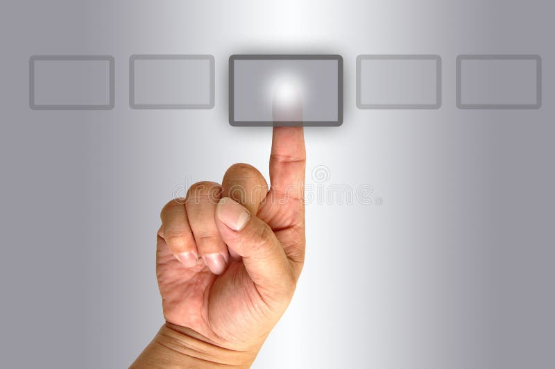 Hand pushing the button stock photo. Image of circle - 20764868