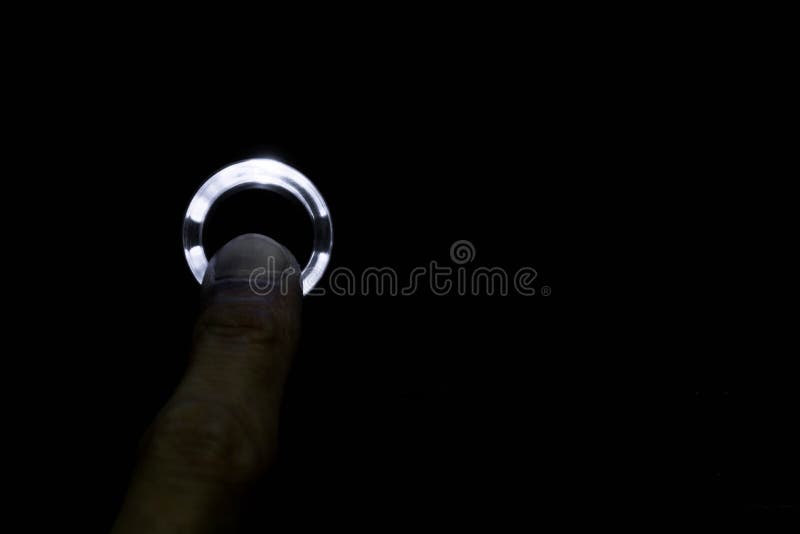 Hand Pushing Button on Black Background Stock Photo - Image of space ...