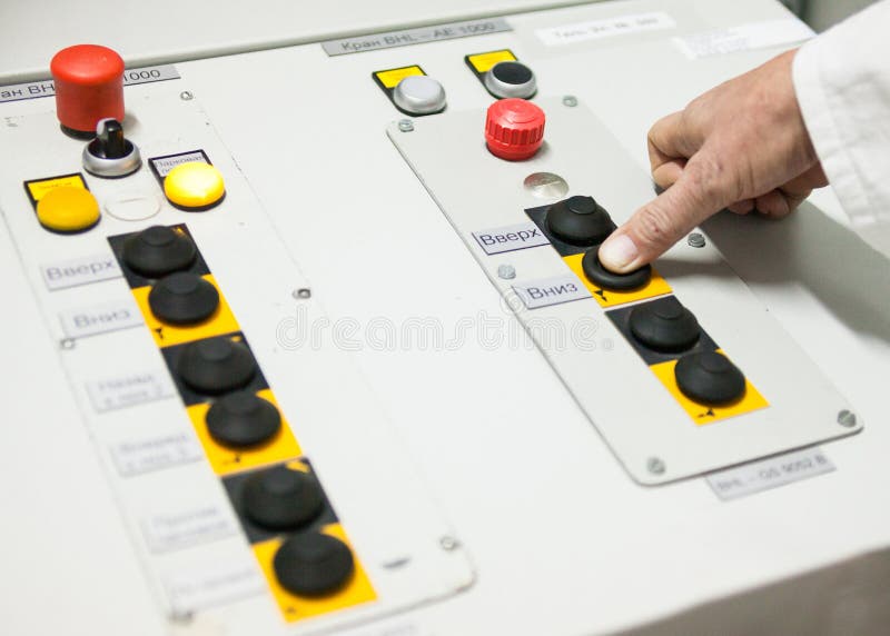 Control Panel of the Nuclear Power Plant Stock Image - Image of button ...