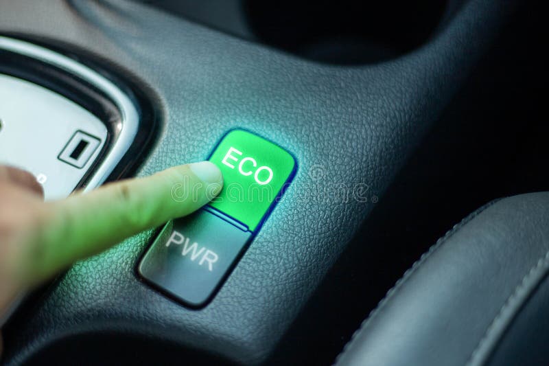 Hand Pushing Button in Eco Mode, Energy Saving Button ECO is Working ...