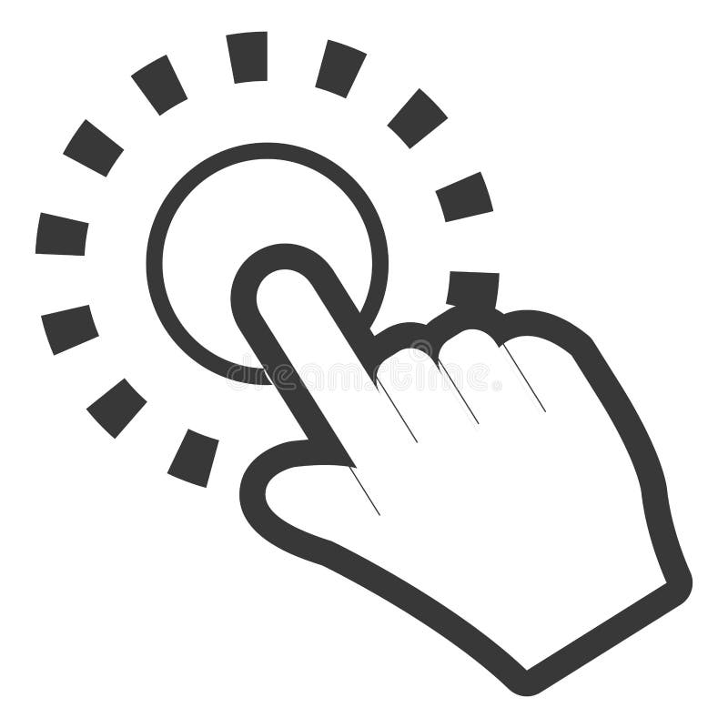 Hand Icon Pushing Human Button Stock Illustration - Illustration of ...